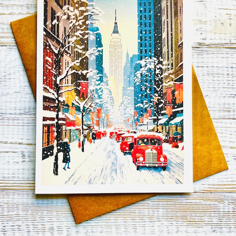 New York Christmas Card - Etsy