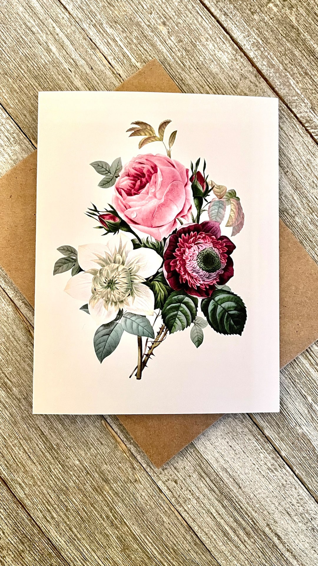 Vintage Watercolor Floral Note Card Set - Etsy