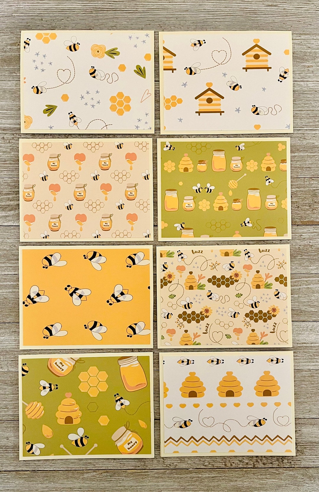 Honey Bee Cards/bumble Bee Note Cards/bumble Bee Cards/ Honey Bee ...