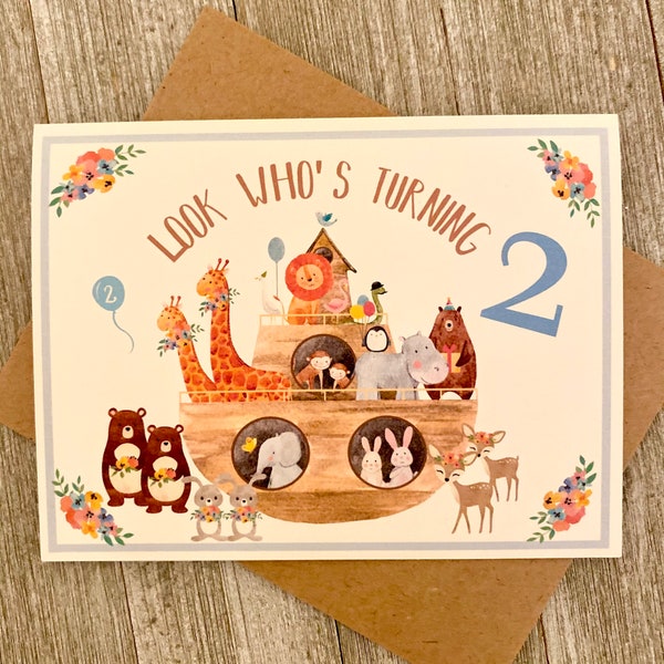 Noahs Ark Thank You Card - Etsy