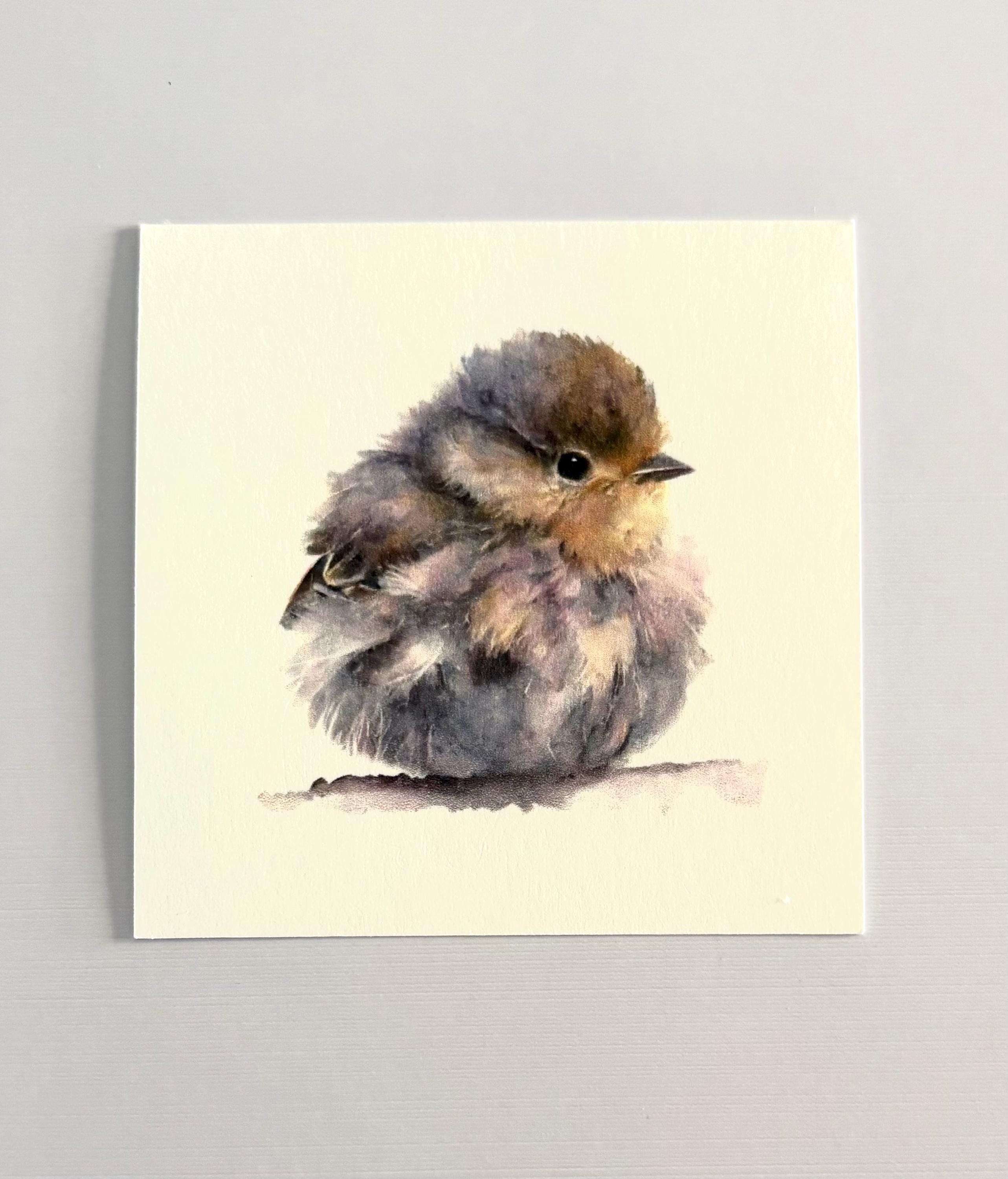 Watercolor Baby Bird Prints: 3x3 Miniature Art, Set of 8 - Etsy