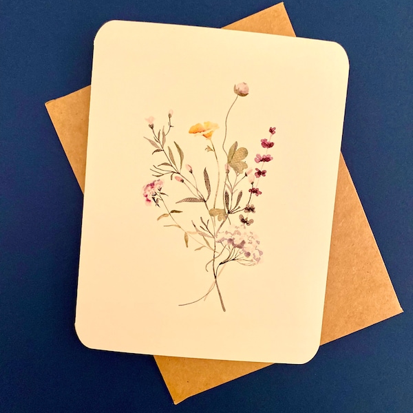 Watercolor Note Card - Etsy