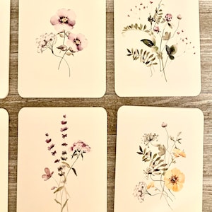 Wild Flower Card Set/watercolor Wild Flowers/wild Flower Note Cards ...