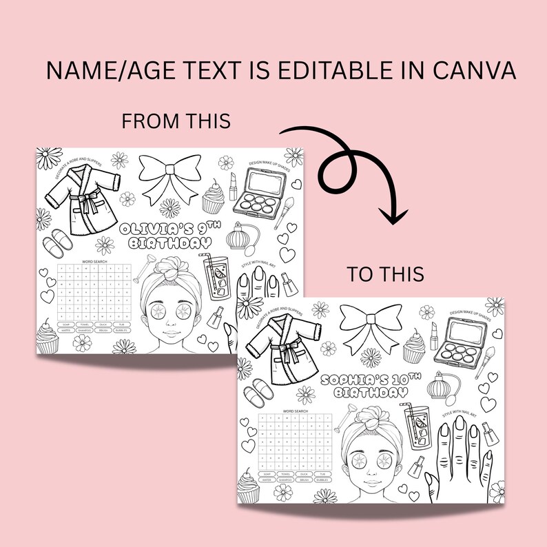 Spa Party Activity Sheet | Pamper Birthday Party Coloring Activity ...