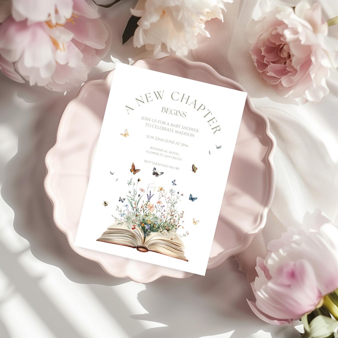 A New Chapter Begins Baby Shower Storybook Suite Digital Templates ...