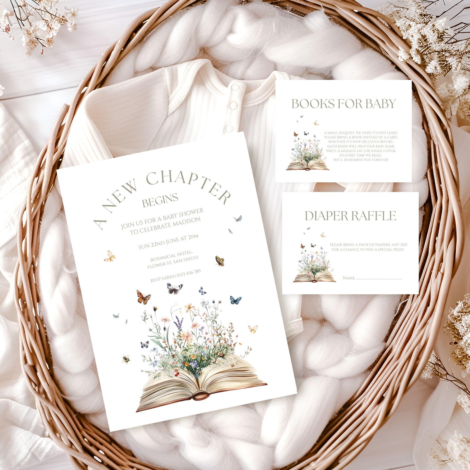 A New Chapter Begins Baby Shower Storybook Suite Digital Templates ...