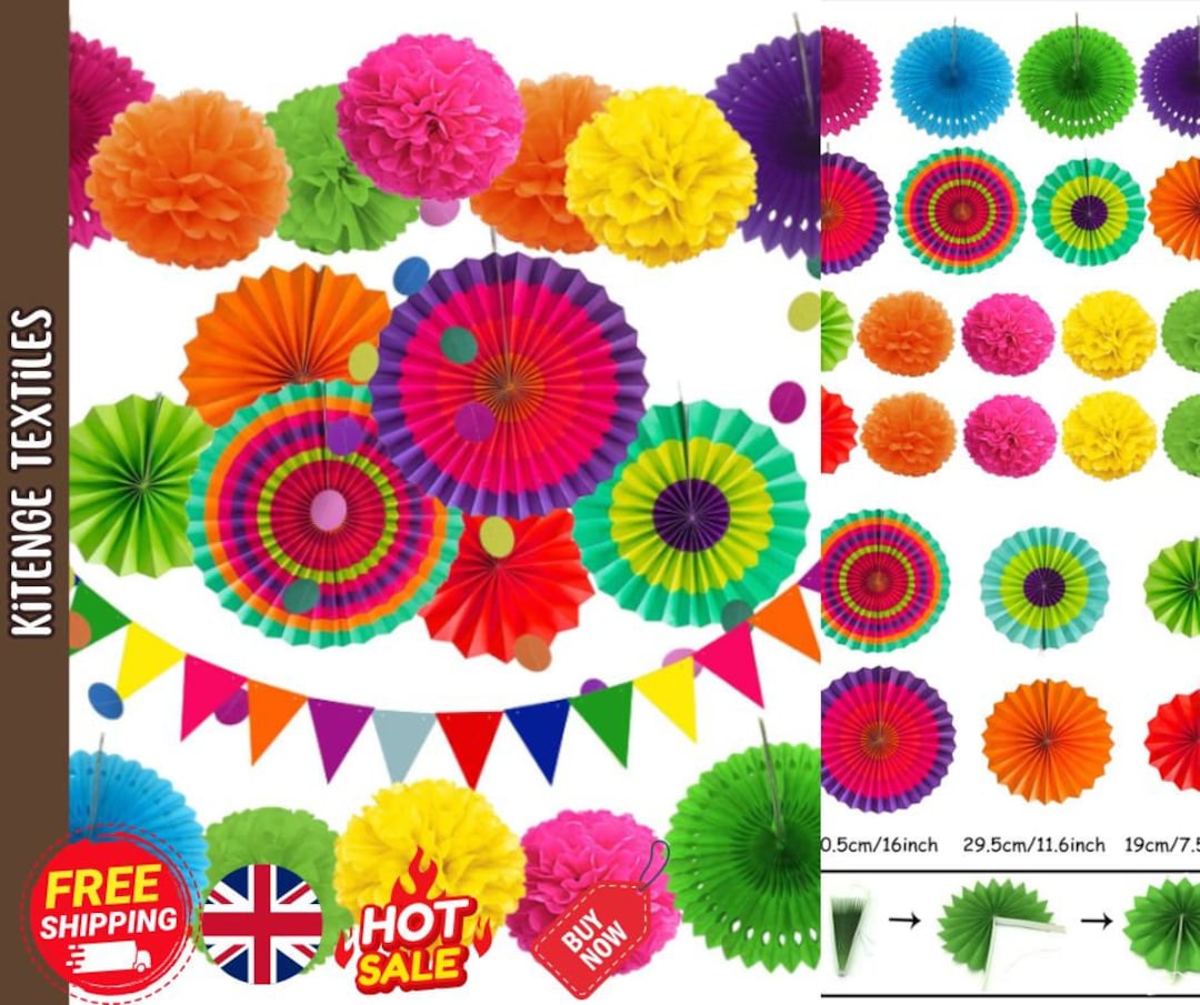 Fiesta Party Decorations Triangle Bunting Flags Mexican Themed Parties ...