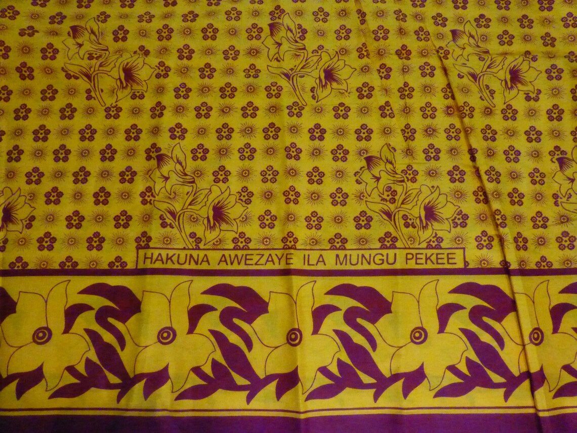 African Tanzania Nida Kanga Khanga Sarong /beach Wrap/fabrics - Etsy