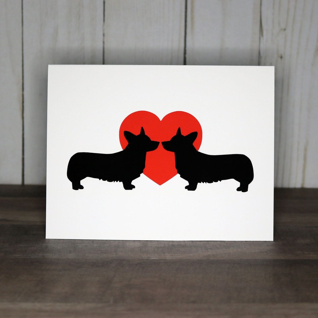 Corgi Cards, Corgi Love Stationery, Pack of Valentine's Day Note Cards ...