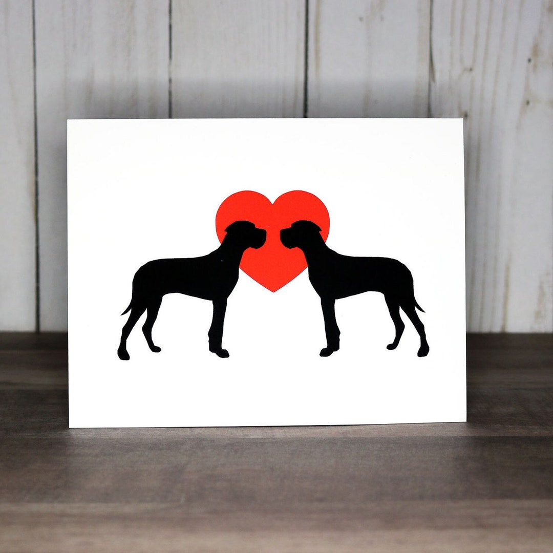 Great Dane Valentine Card Pack, Great Dane Love Cards, Dog Valentine's ...