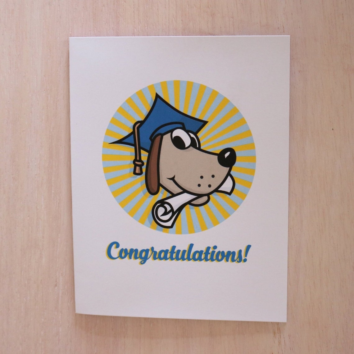 Graduation Card Dog Card Congratulations Grad Card - Etsy.de