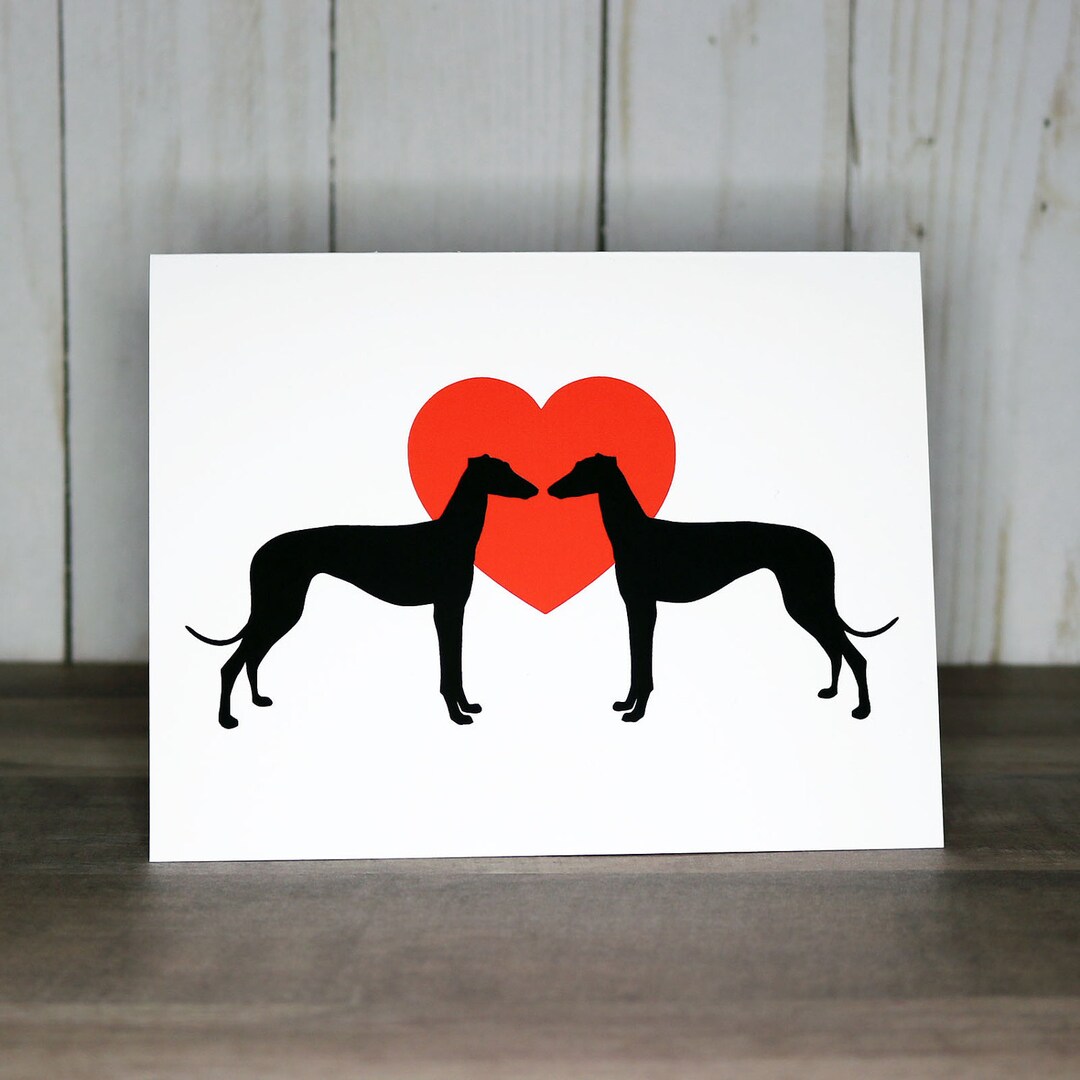 Greyhound Love Cards Pack of Greyhound Dog Valentine - Etsy