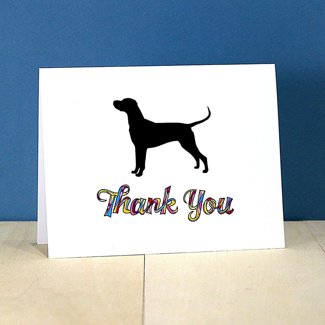 Dog Thank You Cards: Dog Silhouette Note Card Set, Customize Breed - Etsy