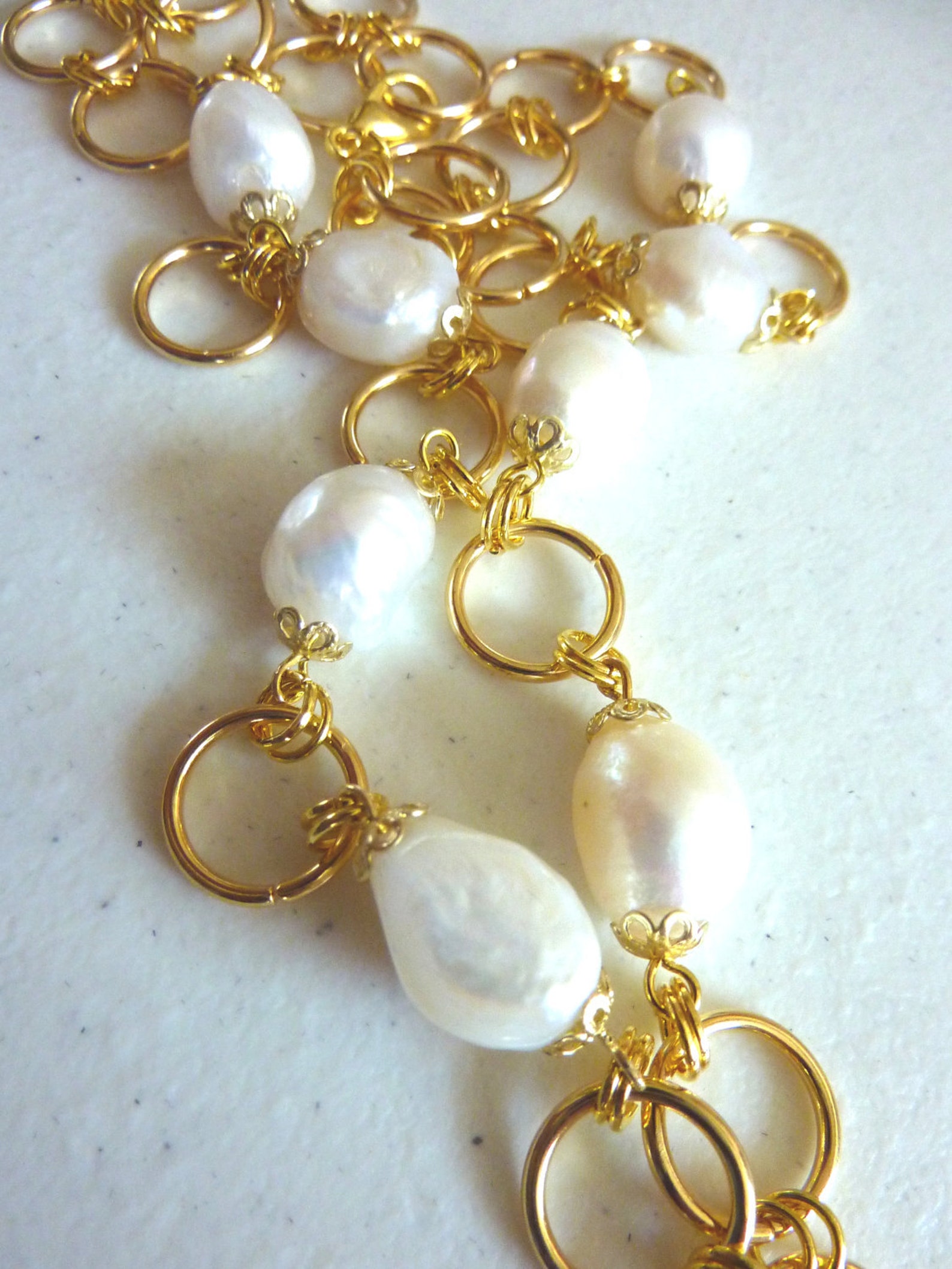 Wire Wrapped Mother of Pearl Shell and Freshwater Pearls | Etsy