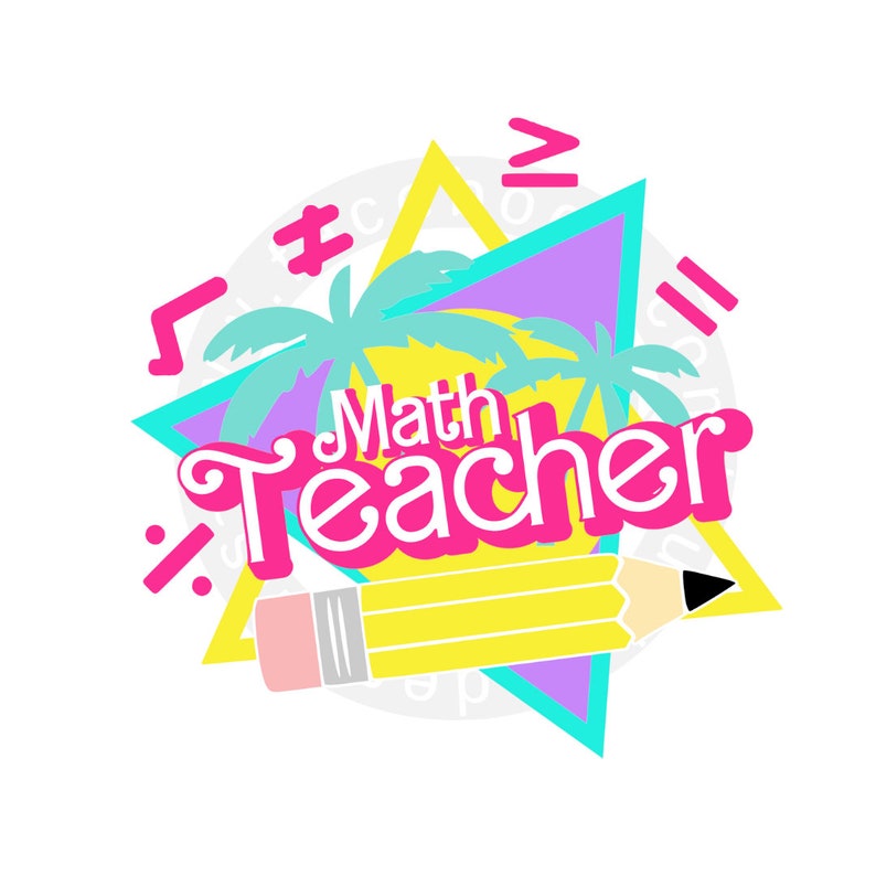 Cute Math Teacher File SVG, PNG, Pdf, Jpg for Use With Circuit and ...