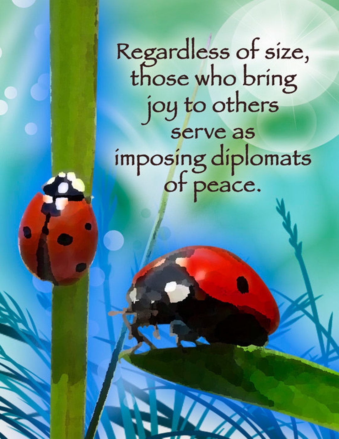 LADYBUG: Unique Blank Greeting Card - Etsy