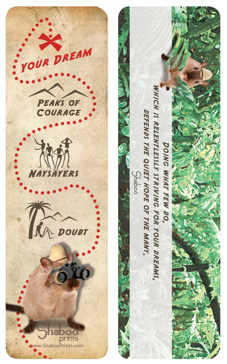 Gift Set, Funny Gerbil Inspirational Card & Bookmark: Dream Map - Etsy