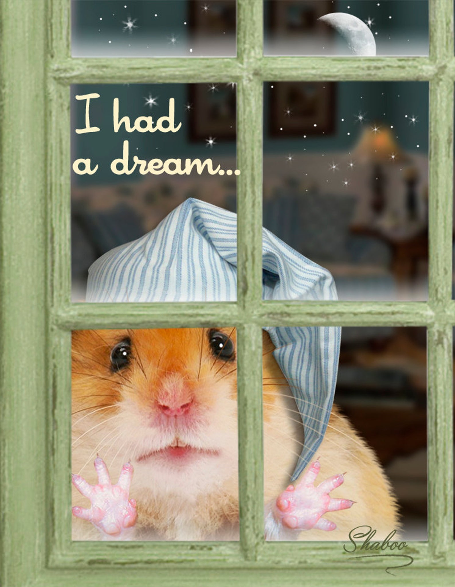 Cute Hamster With Night Cap Thinking of You Card: Miss Me Yet? - Etsy UK