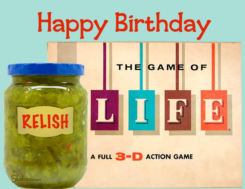 Retro Pickle Relish Game Board Birthday Card - Etsy