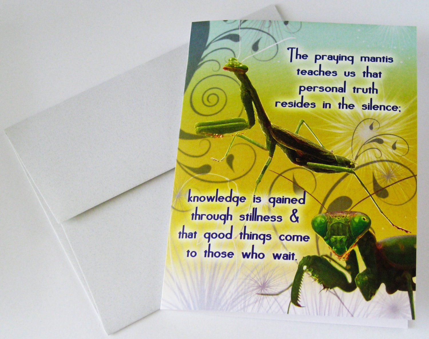 PRAYING MANTIS: Unique Blank Greeting Card - Etsy