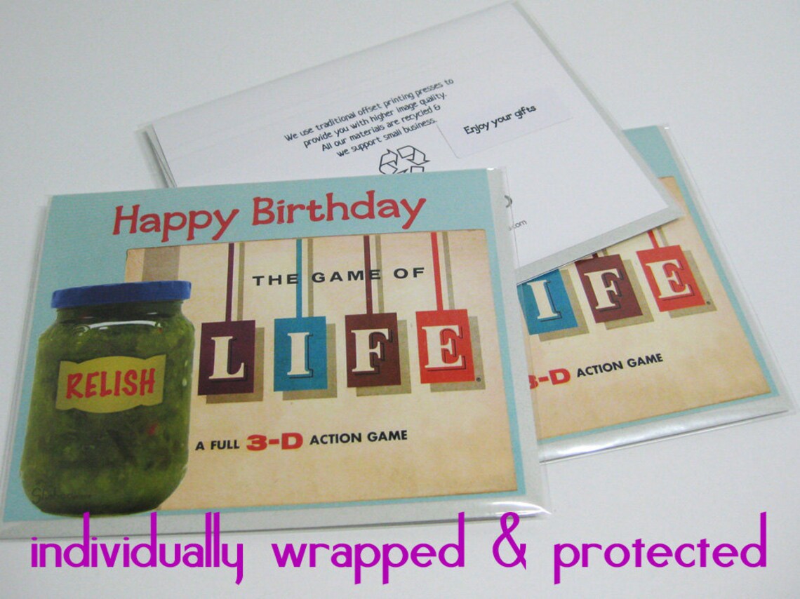 Retro Pickle Relish Game Board Birthday Card - Etsy
