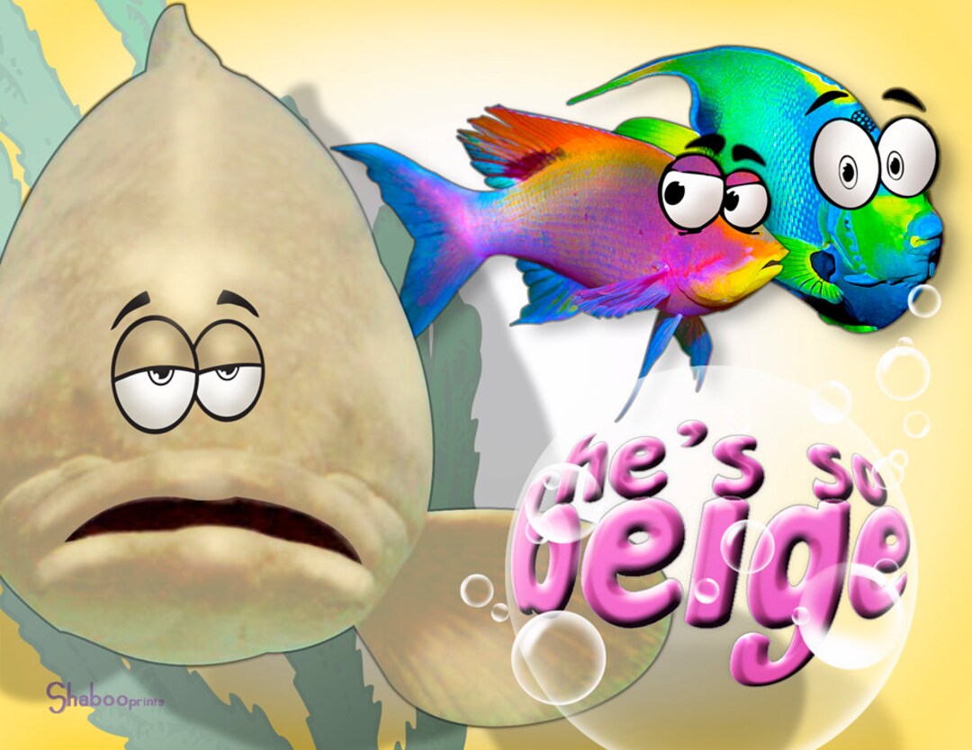 Cartoon Funny Fish Thinking of You Card - Etsy