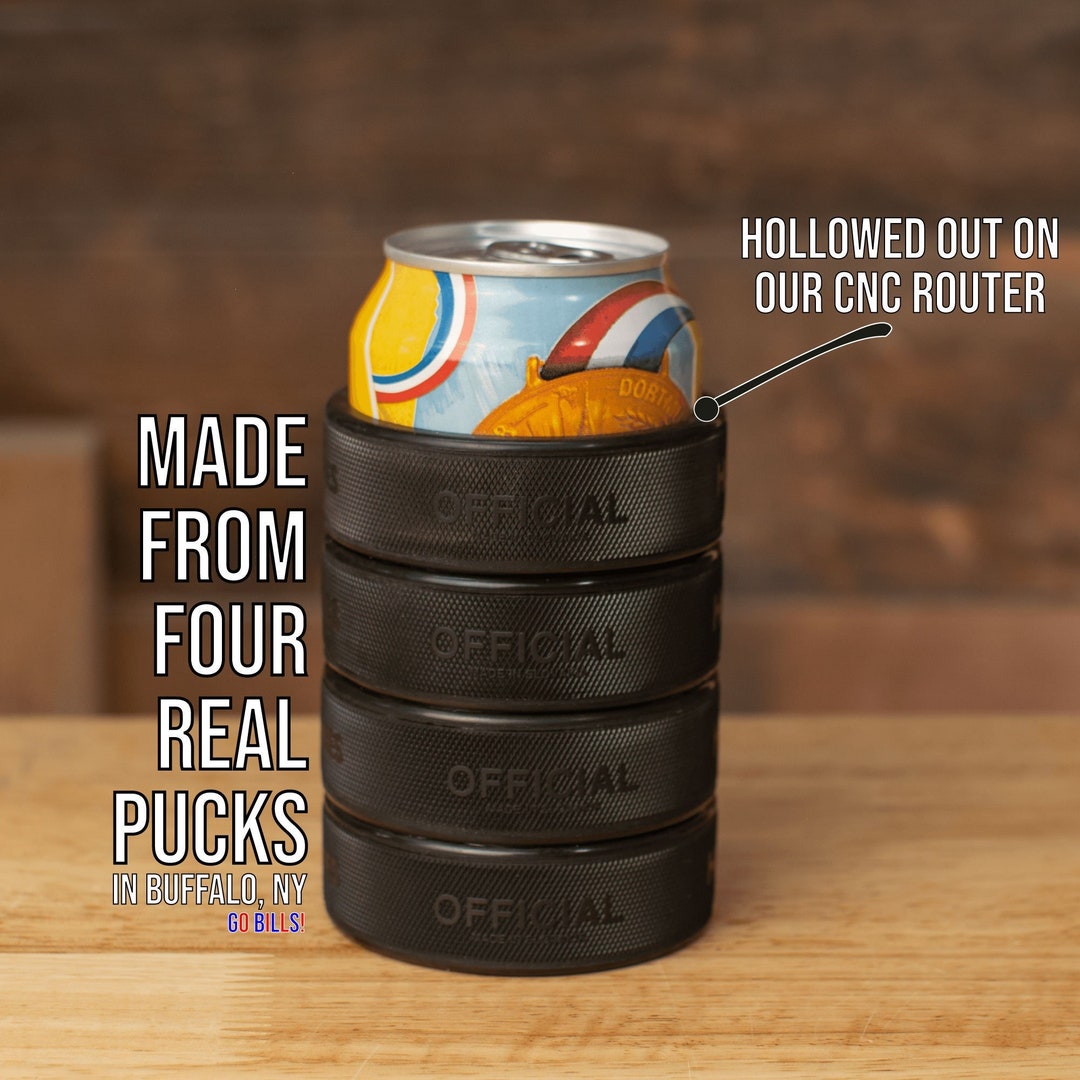 Hockey Puck Can Cooler, Tumbler Can Cooler, Hockey Puck Beer Holder ...
