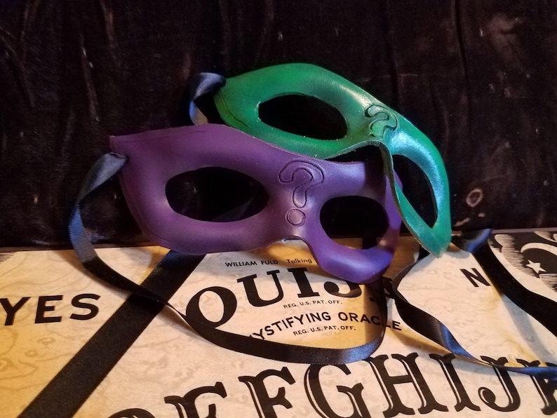 Riddler Handmade Leather Mask - Etsy