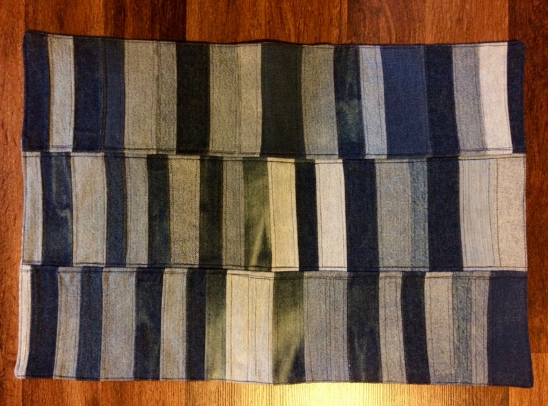 Recycled Denim Floor Mat Patchwork Floor Runner Denim Rag Rug - Etsy