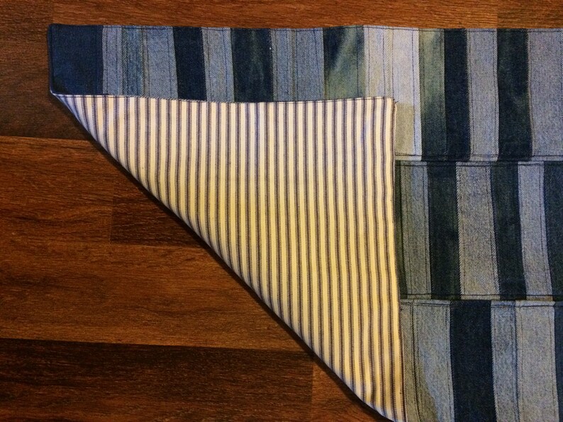 Recycled Denim Floor Mat Patchwork Floor Runner Denim Rag Rug - Etsy