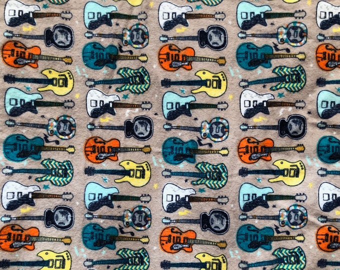 Guitar Fabric, Flannel Guitar Fabric, Colorful Guitar Fabric, Cotton ...