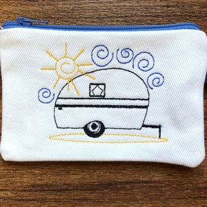 Camper Zipper Pouch, Camper Zipper Bag, Embroidered Camping Zipperpouch ...