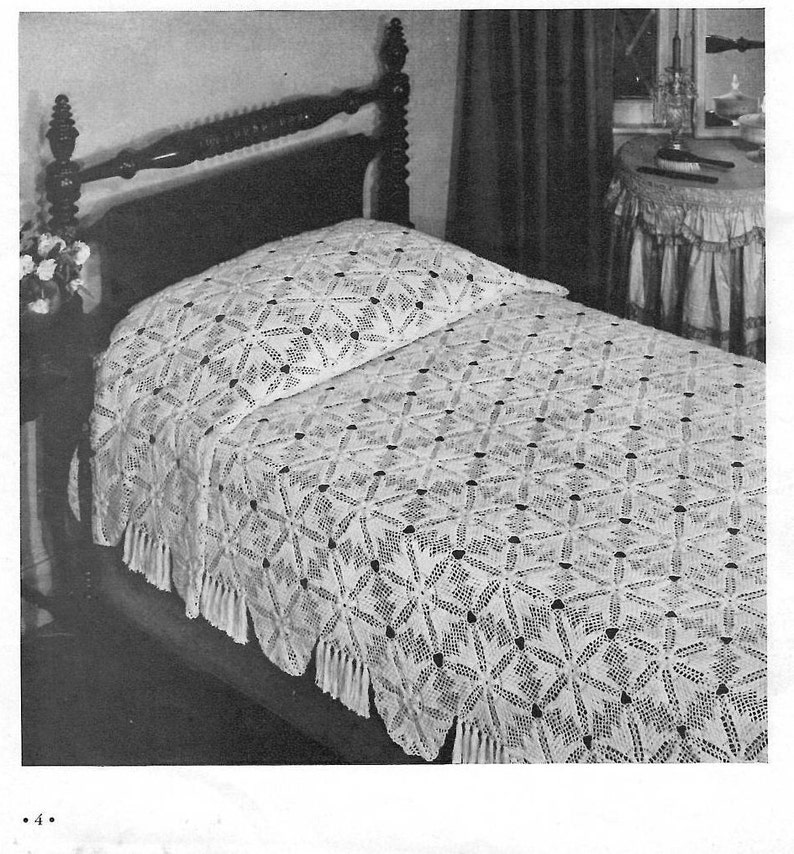 Vintage Crochet Pattern Lace Bedspread Home Decor Crochet | Etsy
