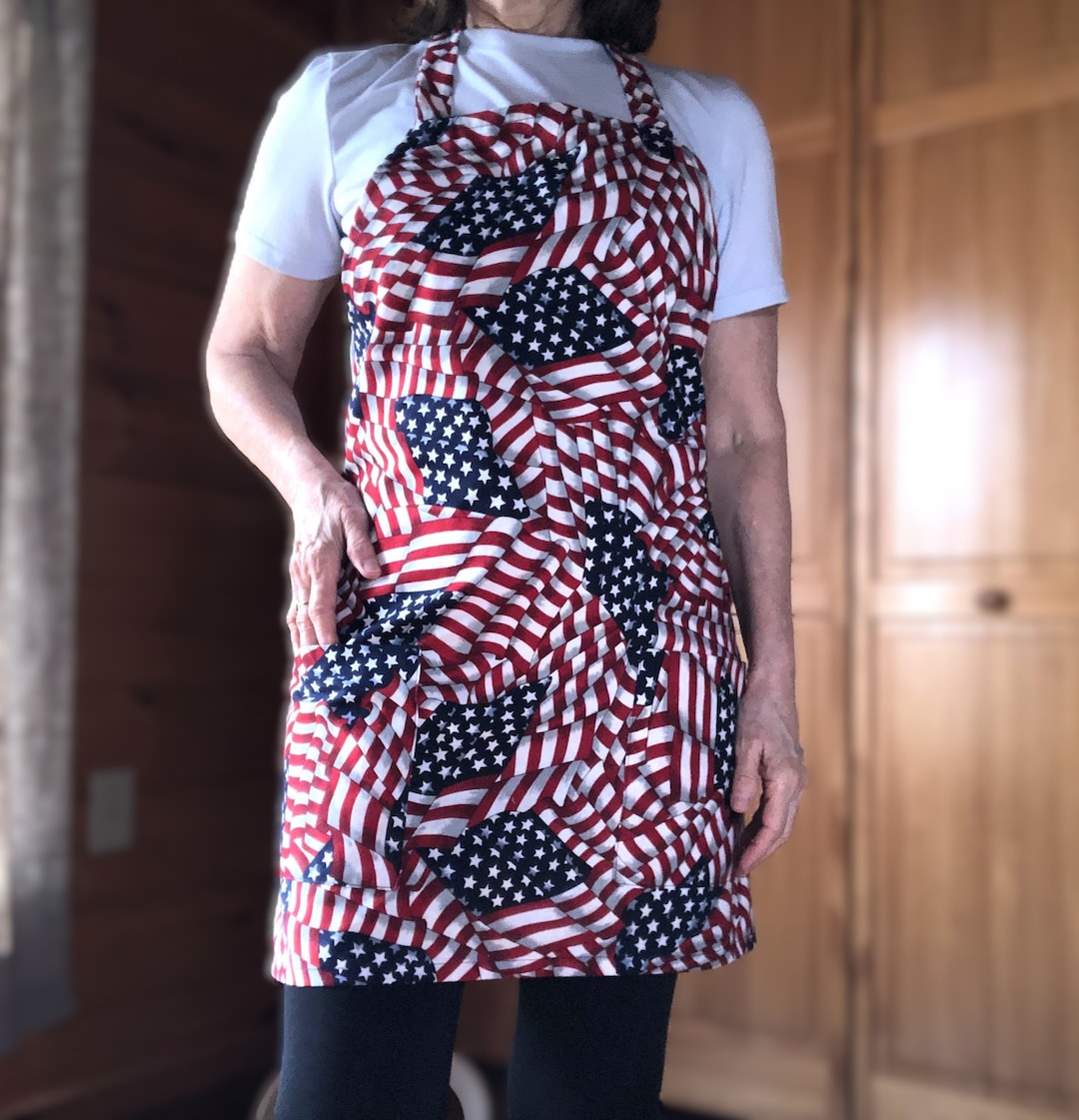 Stars & Stripes Apron, Fourth of July Apron, Independence Day ...