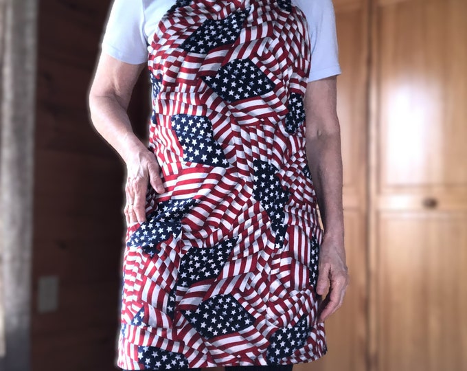 Stars & Stripes Apron, Fourth of July Apron, Independence Day ...