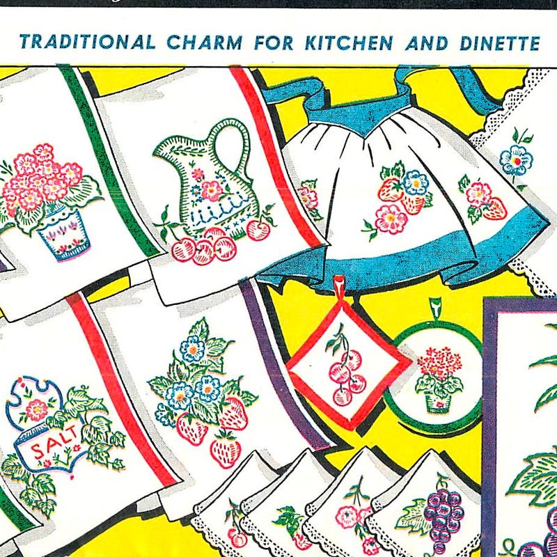 Kitchen Towels Embroidery Designs - Etsy