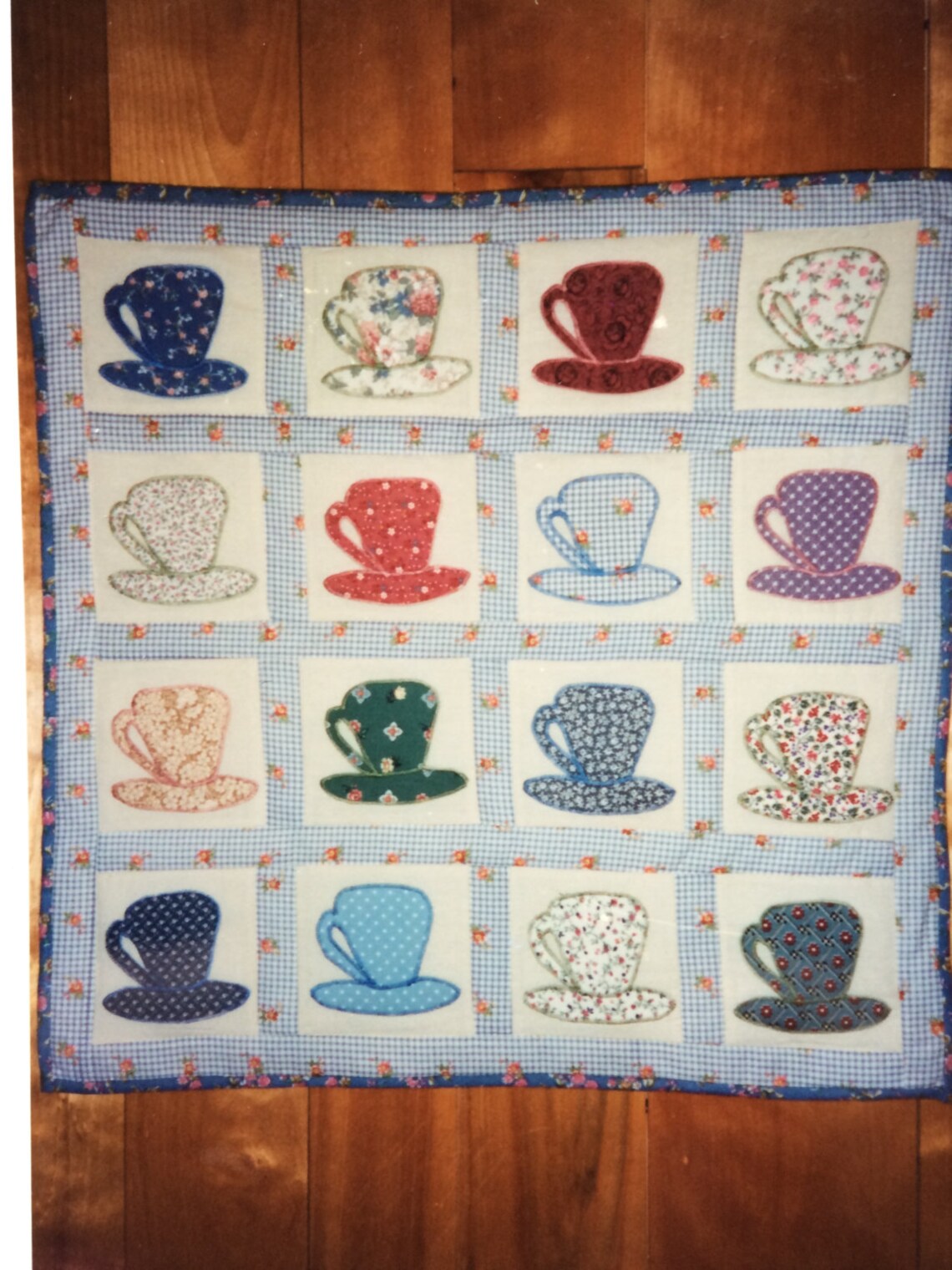 Teacup Wall Quilt Pattern: Applique Sewing Project (PDF Download) - Etsy