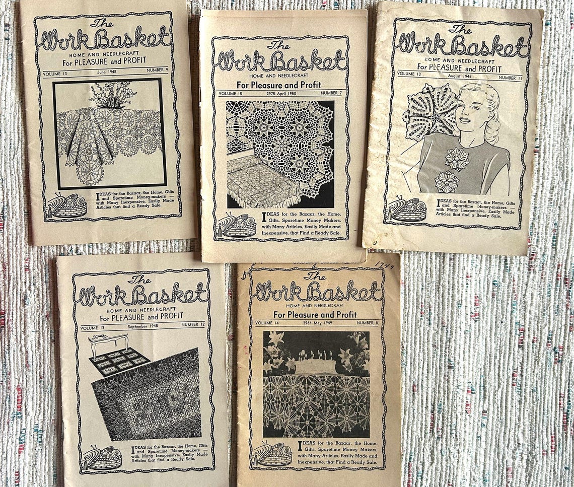 Vintage Workbasket Magazines 5-issue Bundle: Needlework & Crafting ...