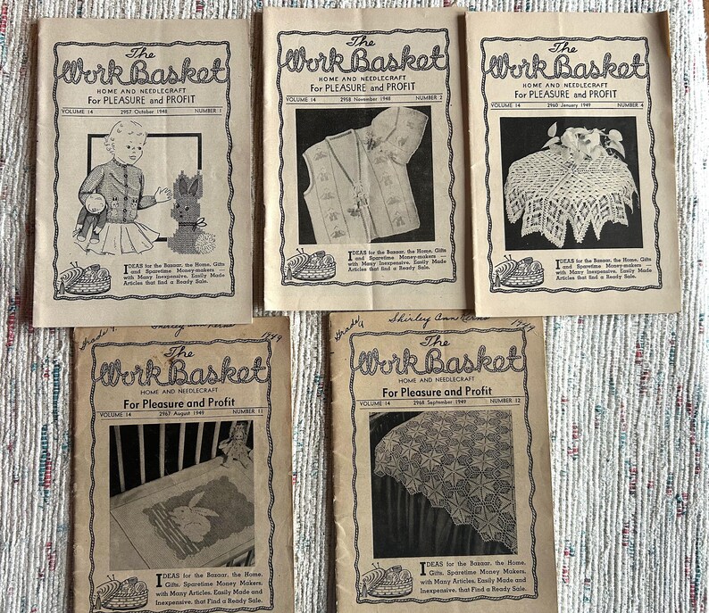 Vintage Workbasket Magazines 5-issue Bundle: Needlework & Crafting ...