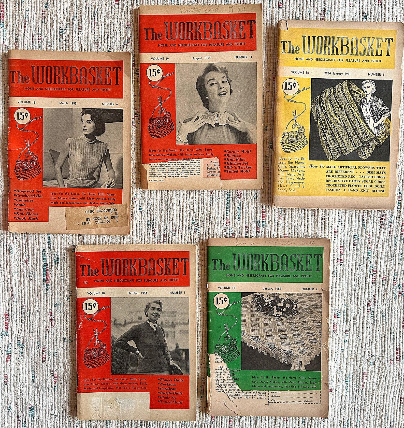Vintage Workbasket Magazines 5-issue Bundle: Needlework & Crafting ...