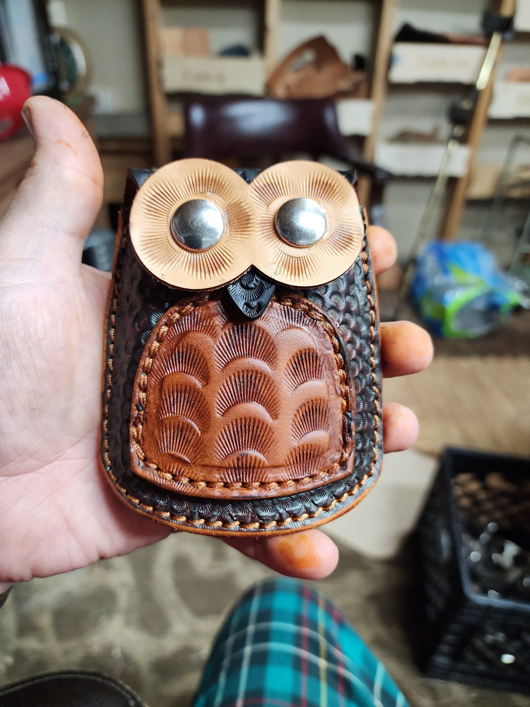 Custom Owl Coin/ Ammo Holder Made From Premium Herman Oak Leather ...