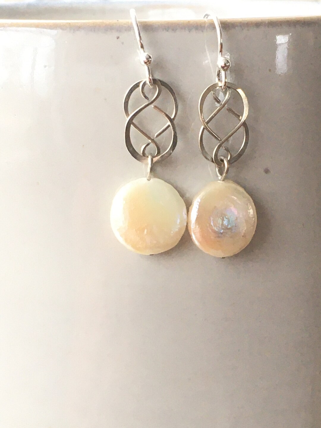 White Fresh Water Pearls With German Silver Wire, Jewelry, Maine Made ...