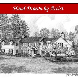Custom Home Portrait, Hand Drawn, Original House Sketch, Home Drawing ...