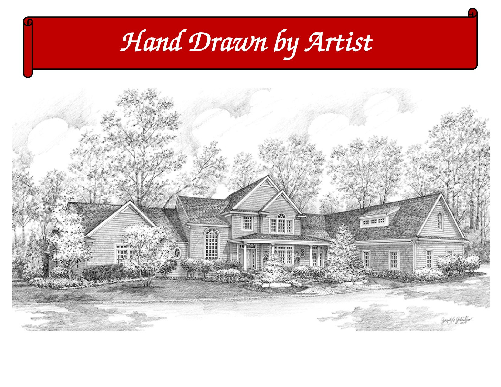 Custom Home Portrait Hand Drawn Original House Sketch Home | Etsy