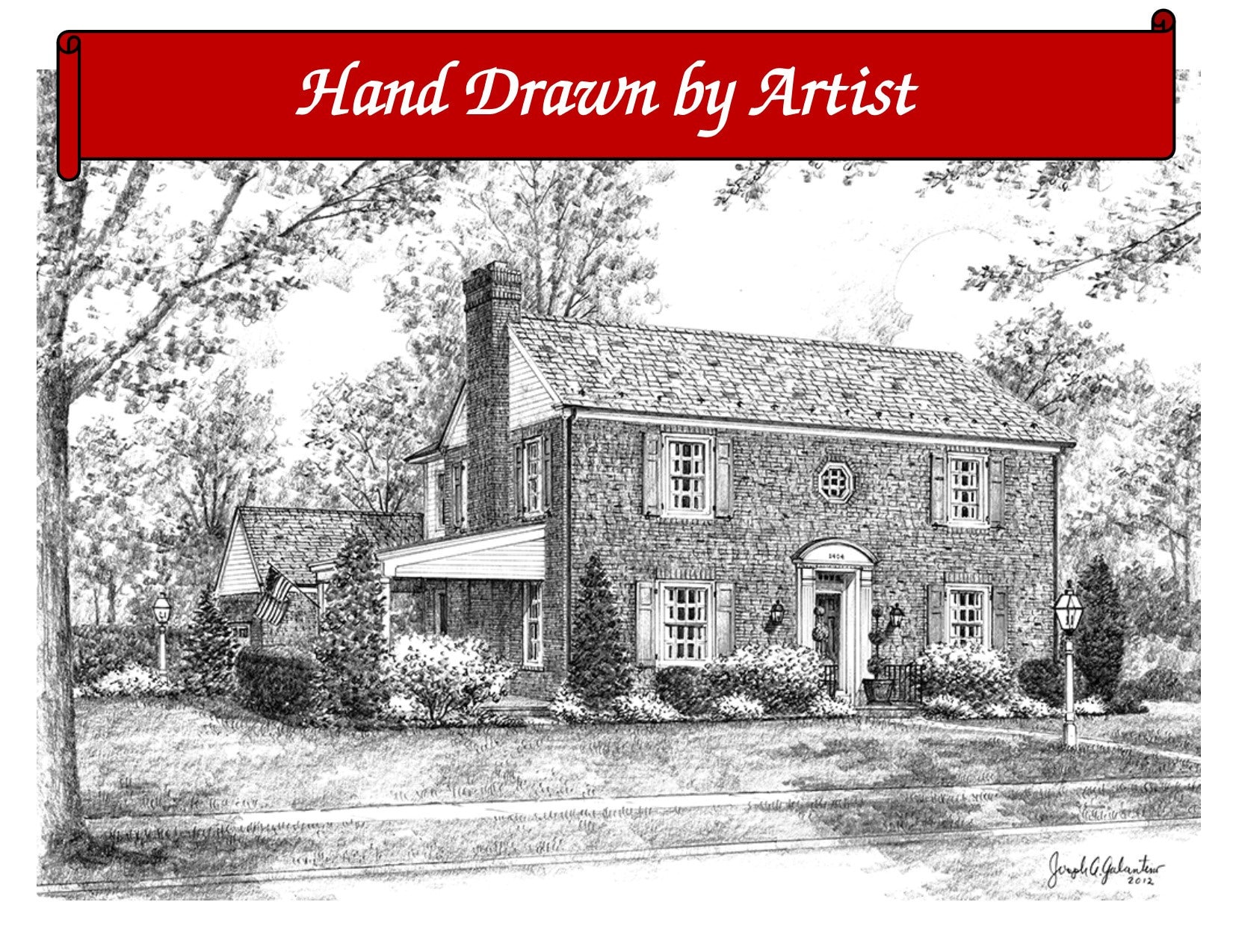 Custom Home Portrait Hand Drawn Original House Sketch Home | Etsy