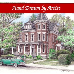 Custom Home Portrait, Hand Drawn, Full Color, House Sketch, Home ...