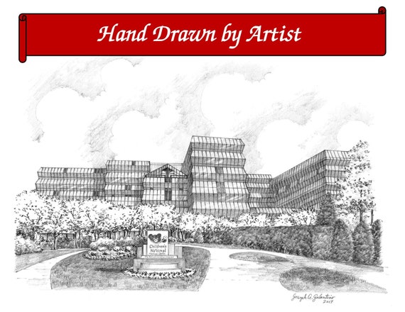 Custom Commercial Building Portrait Business Hand Drawn | Etsy