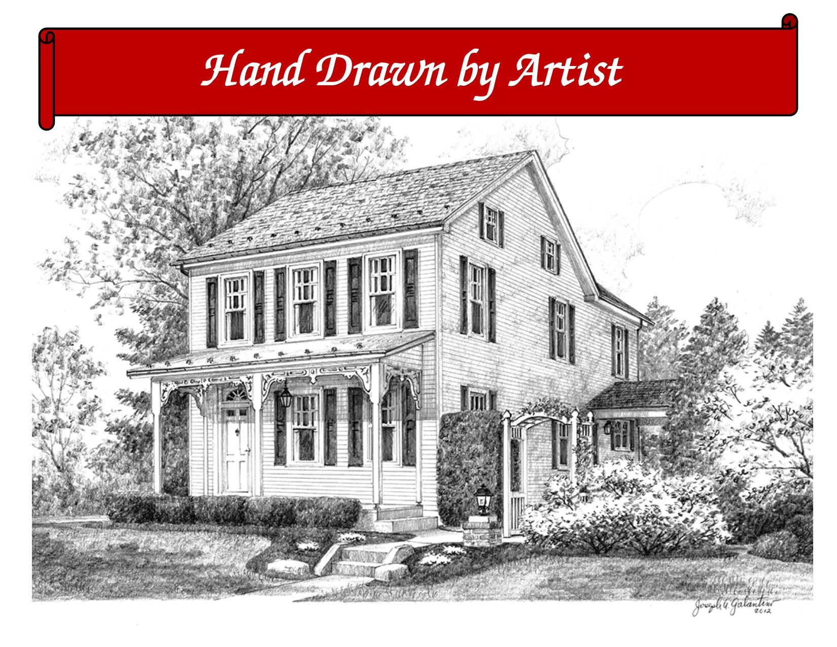 Custom Home Portrait Hand Drawn Original House Sketch Home | Etsy