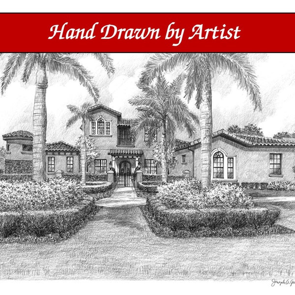 Custom House Drawing - Etsy