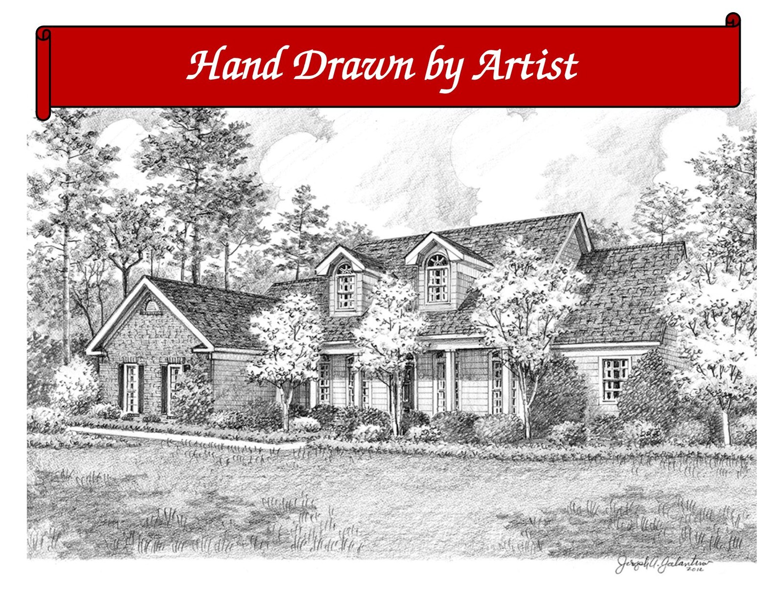 Custom Home Portrait Hand Drawn Original House Sketch Home - Etsy
